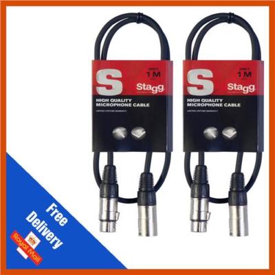 2 x 1m Stagg Microphone Cable Male to Female Balanced XLR Mic Audio ...