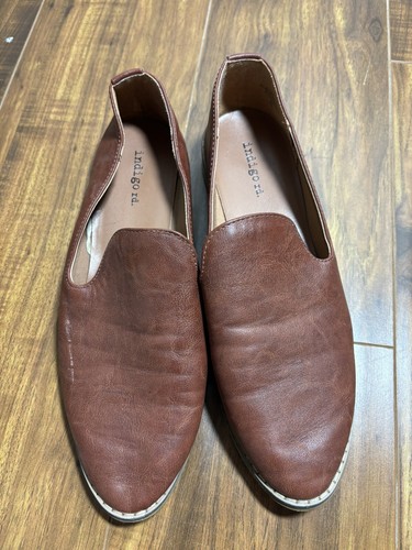 Indigo Rd Women's Shoes Brown Faux Leather Loafer Slip On Closed Toe ...