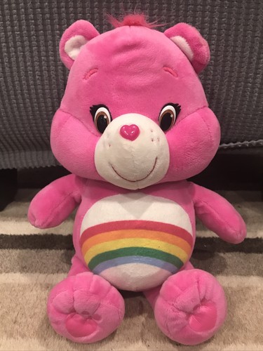 Care Bear Cheer Bear Plush Hug and Giggle Talking Large 15" Stuffed Toy ...