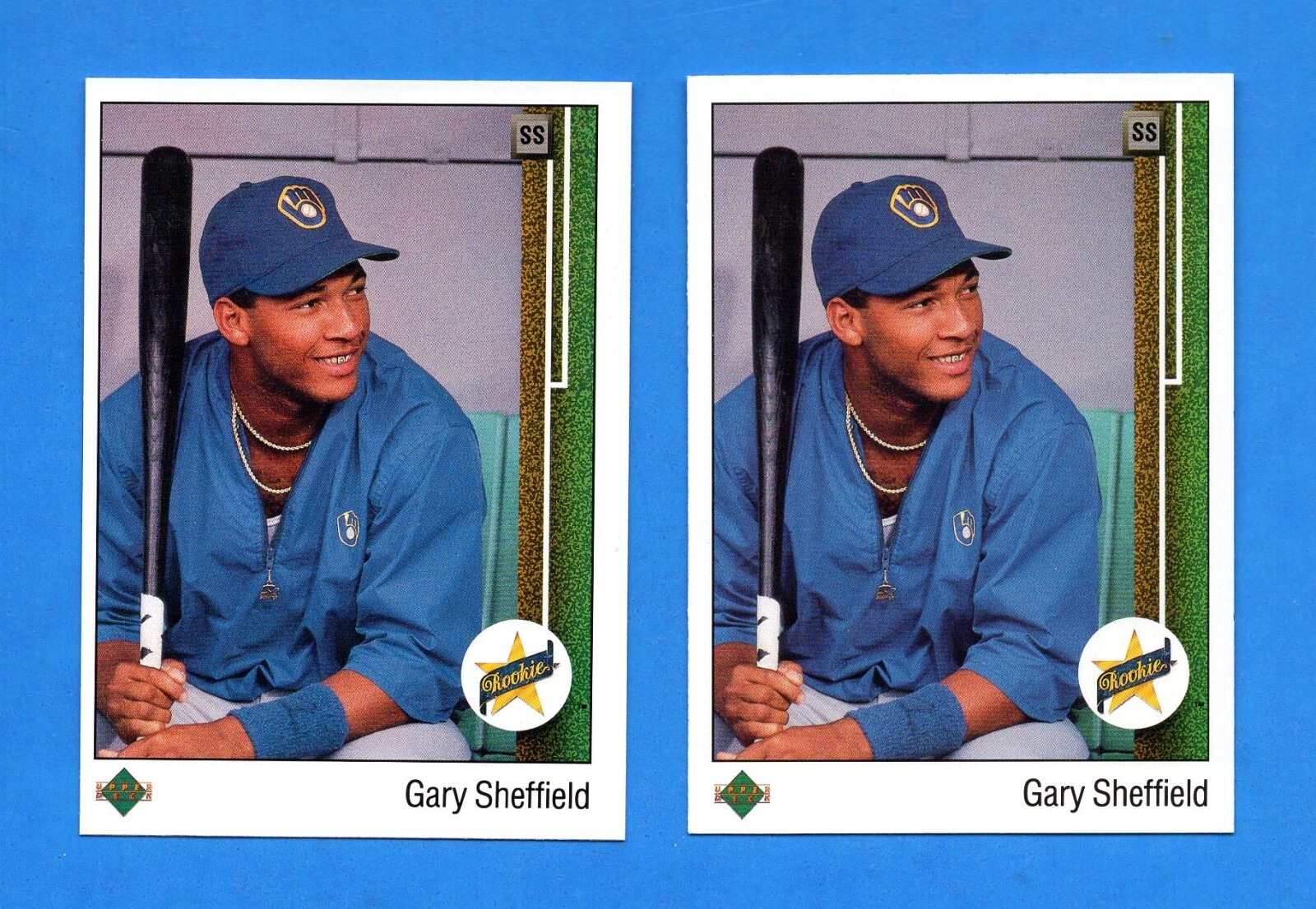 (2) 1989 Upper Deck #13 GARY SHEFFIELD RCs-1 Upside Down SS Error/1 ...