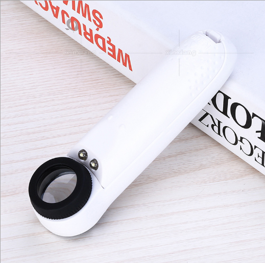 LED Light 40X Hand held Magnifying Glass Lens Magnification Fine Work ...