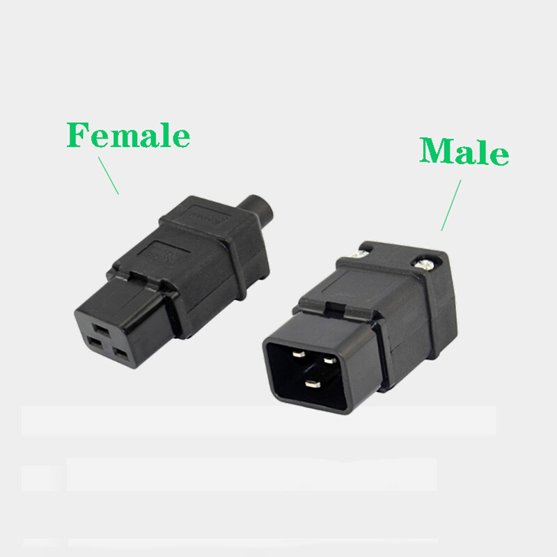 IEC320 Rewireable Power Cable Connector AC 250V 16A C19 Socket/C20 Plug ...