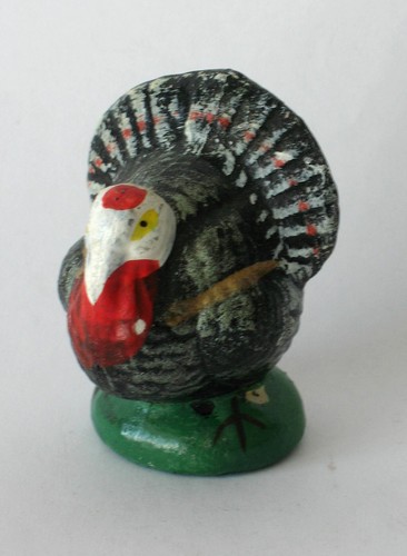 Ant. Putz composition Turkey barnyard Americana folk art farm doll ...