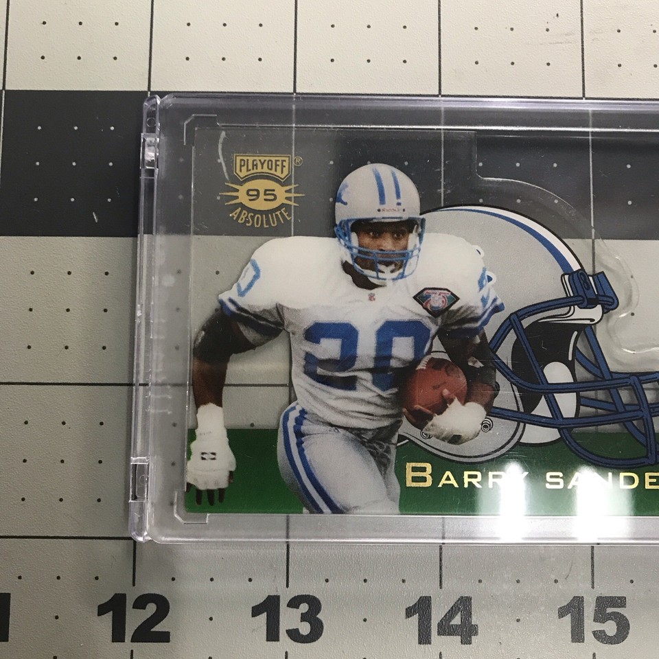 Barry Sanders Absolute 95 Clear Plastic Die Cut Trading Card | eBay