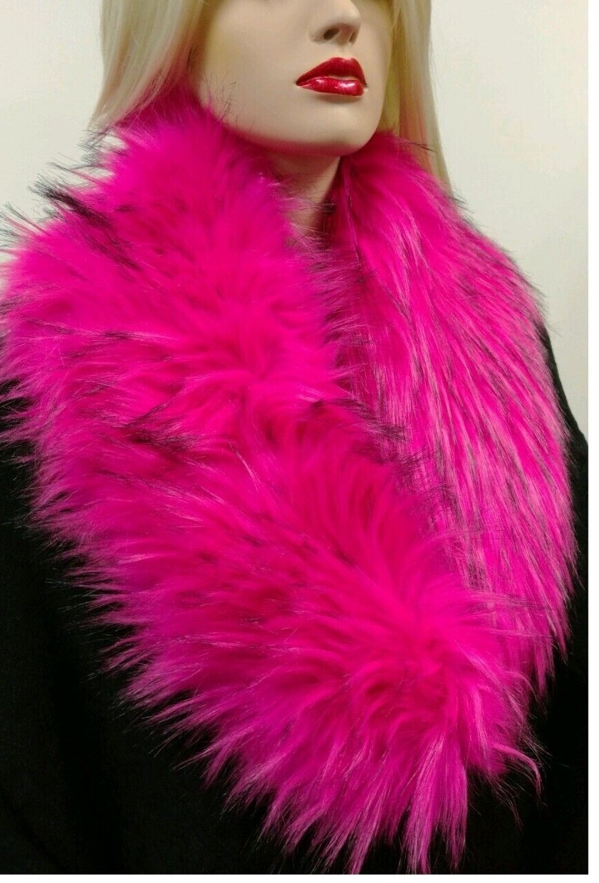 Women Ladies One Size Soft Fluffy Faux Fur Collar Scarf Neck Warmer ...