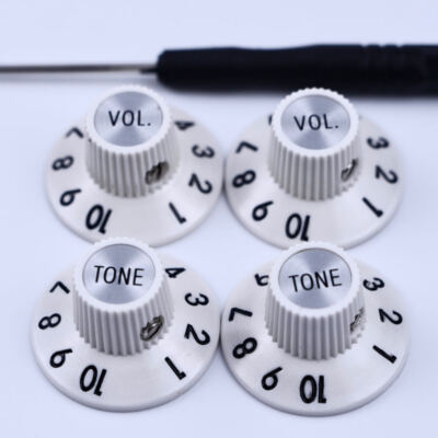 Guitar 1-10 Skirted Knob 2 TONE 2 Volume Fit Fender 1972 Telecaster ...