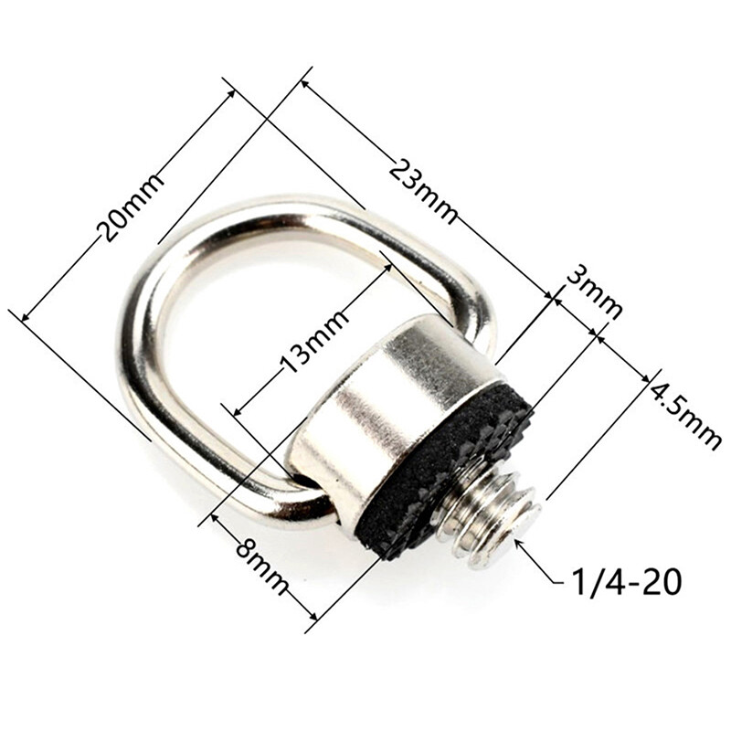 1/4 Inch Handle Camera Screw 1/4" D Ring Adapter w 15cm Adjustable Hand ...
