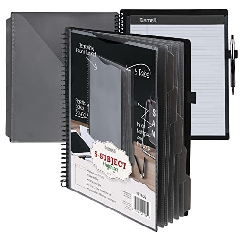 24 Pocket Poly Project Organizer with 12 Single Gray Notepad Included ...
