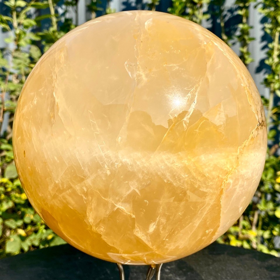 16LB Natural yellow gum flower crystal ball hand polished stone | eBay UK