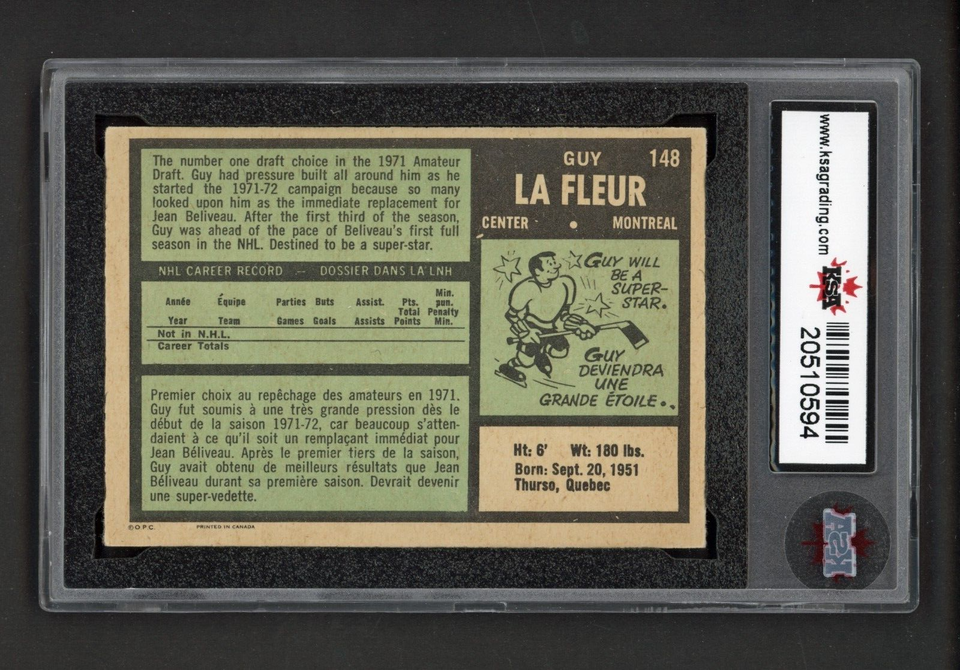 1971-72 OPC #148 GUY LAFLEUR ROOKIE CARD KSA 8 NEAR MINT-MINT | eBay