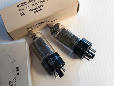 Vacuum tubes pair 6Bq6GTB / 6CU6 Used tested good GE & Raytheon FREE ...