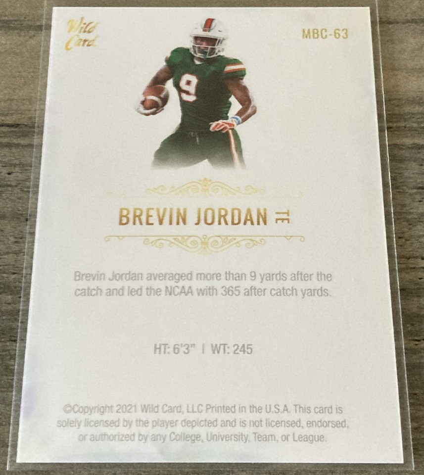 2021 Wild Card Matte Brevin Jordan MBC-63 White RC Houston Texans | eBay