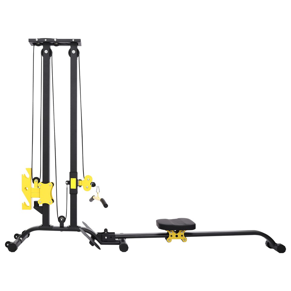 Pull Down Machine Multifunction Low Row Bar Cable Fitness Body Workout ...