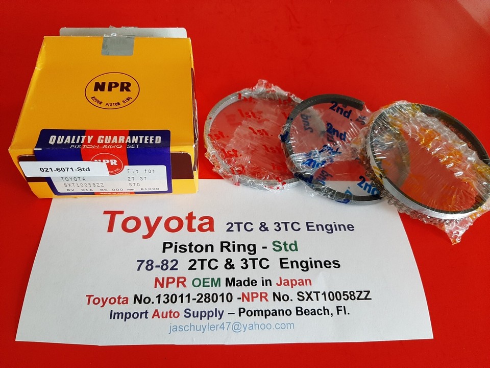 Toyota 2TC & 3TC 78-82 Corolla Piston Ring Set Standard - OEM-NPR-Japan ...