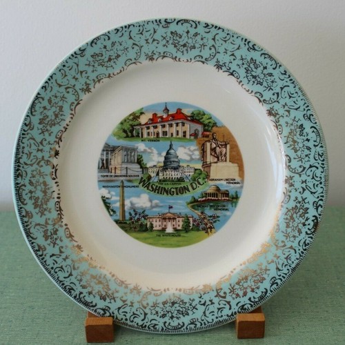 Vintage WASHINGTON D.C. DC Souvenir Plate MONUMENTS Capitol White House ...