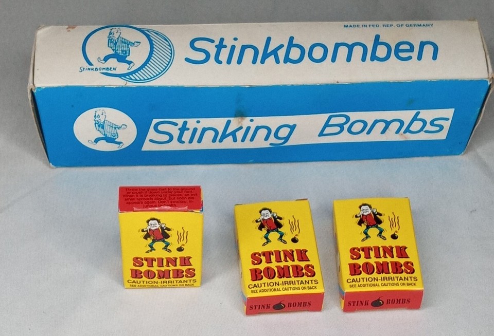 Vintage German Stink Bomb 3 Glass Bottles Vile Ass Smelly Stinky Crap ...