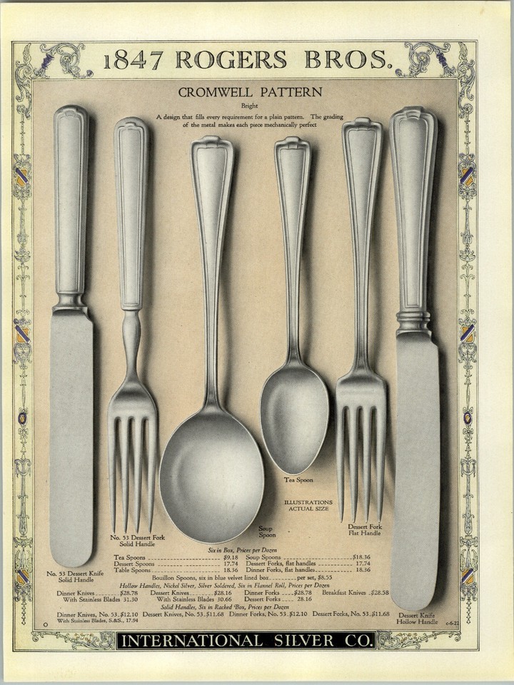 1923 PAPER AD 3 PG 1847 Rogers Bros Silverware Ambassador Design ...