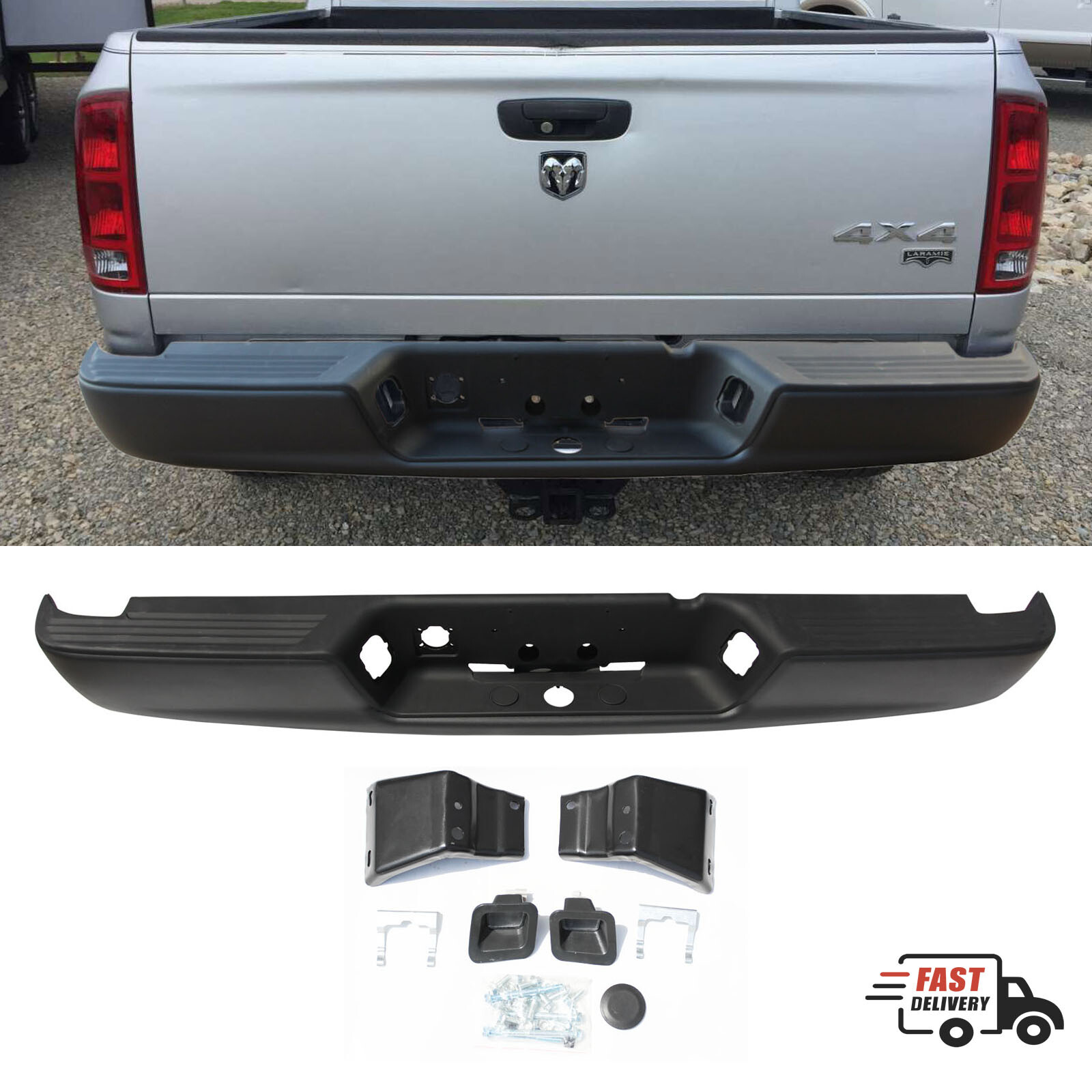 NEW Textured Rear Step Bumper Assembly for 2004-2008 Dodge Ram 1500 ...