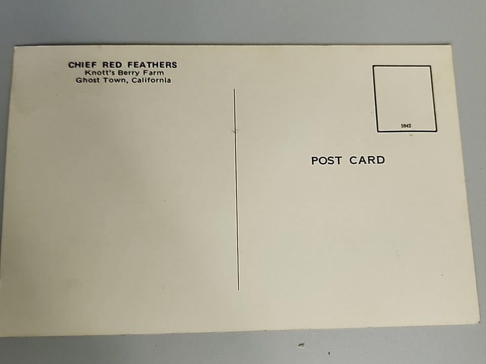 Vtg c1950s Knott's Berry Farm Chief Red Feather at Ghost Town Los ...