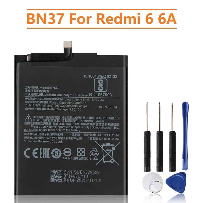 Replacement Battery BN37 For Xiaomi Redmi 6 6A M1804C3CG M1804C3CH ...