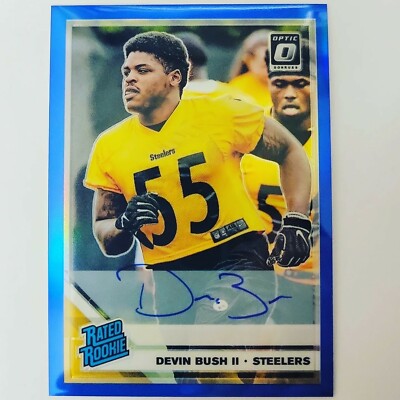 Devin Bush 2019 Panini Donurss Optic Blue Rated Rookie Autograph /75 ...