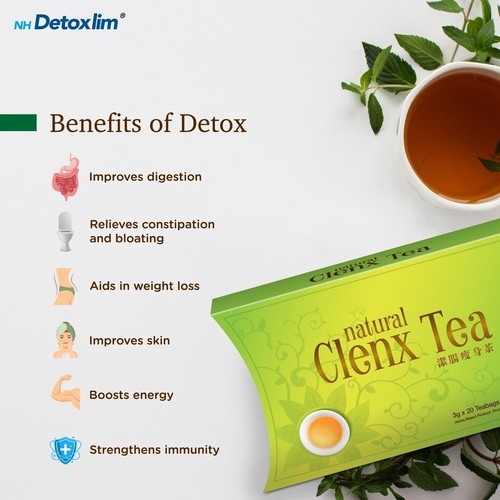 Nh Detoxlim Clenx Tea Natural Weight Loss Detox 55sachets X 2boxes Free ...