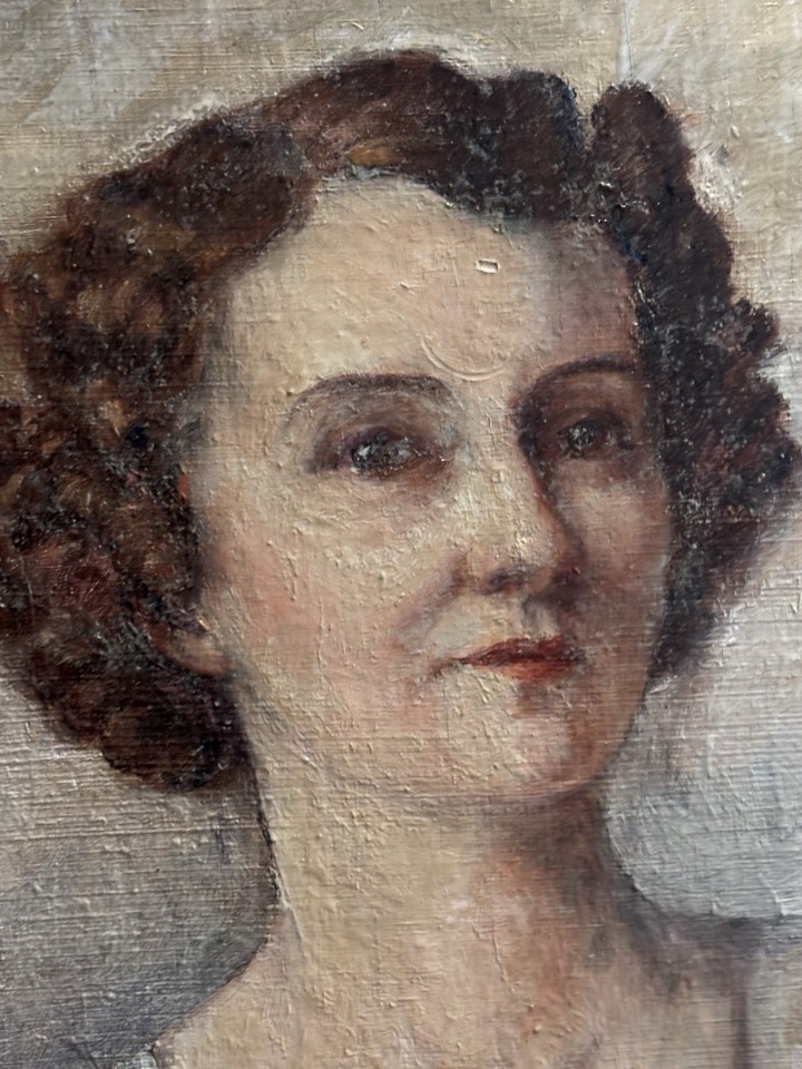 An Oil Painting Of A Young Lady/woman.? Self Portrait. Vintage ...
