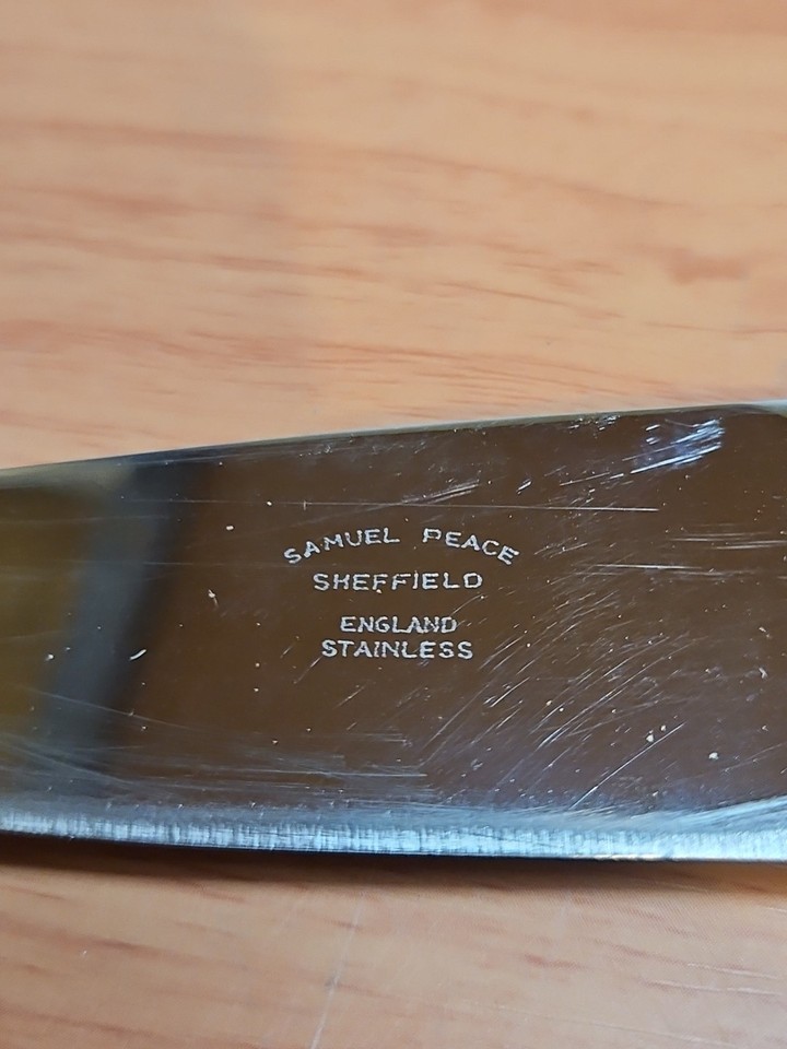Vintage Samuel Peace Sheffield Wood And Brass Handle Stainless Hunting ...