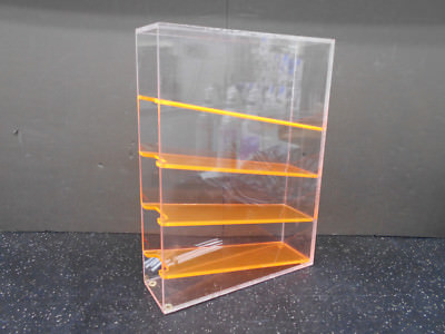CLEAR PLASTIC PIPETTE STORAGE BIN WITH ORANGE FLUORESCENT SHELVES | eBay