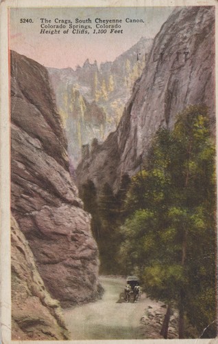 South Cheyenne Canyon Crags Colorado Springs CO White Border Vintage ...
