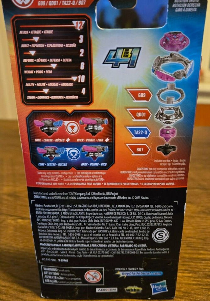 NEW - Beyblade Burst QuadStrike Twister Pandora Evasive P8 Single Pack ...