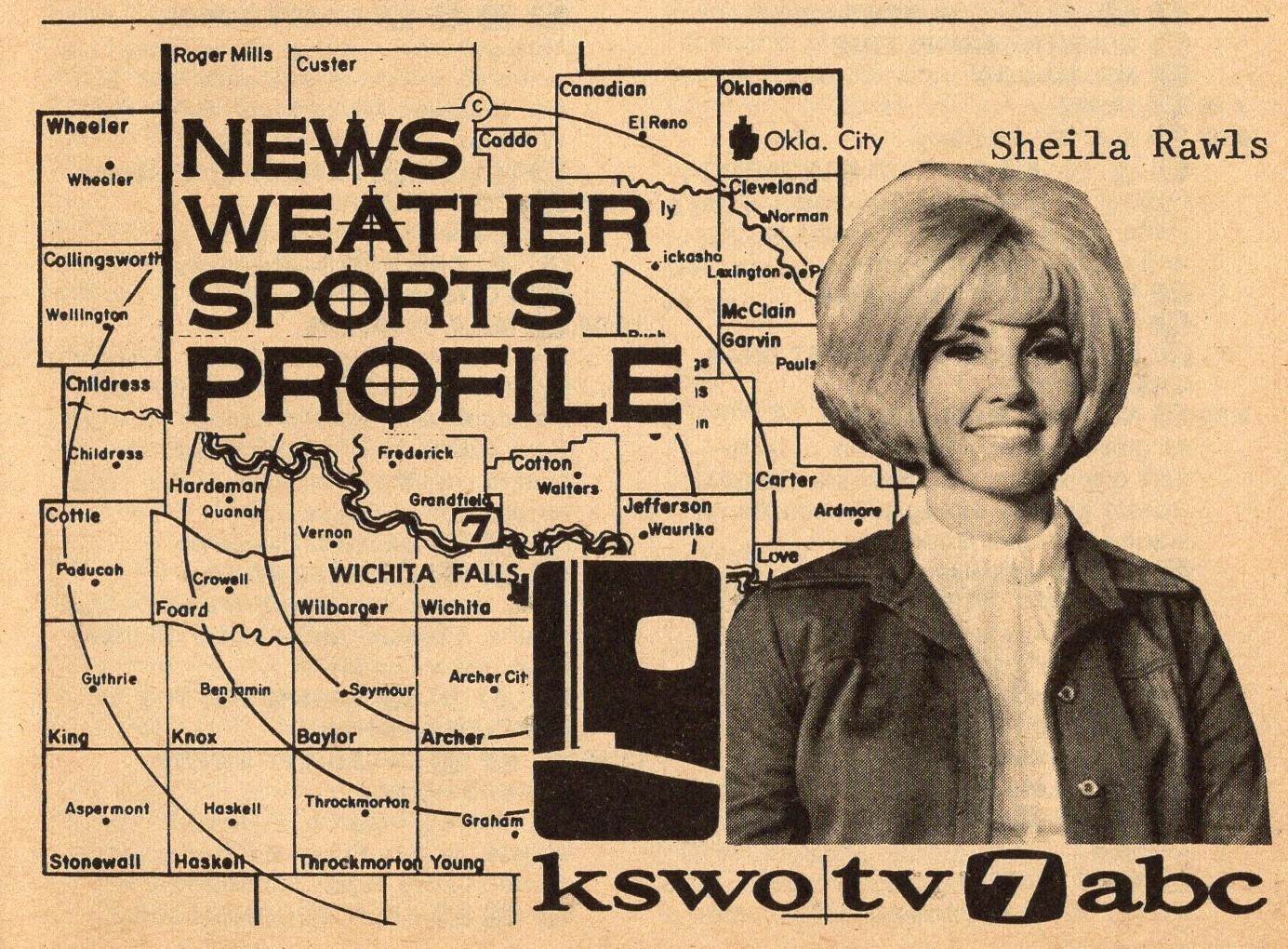 1974 KSWO OKLAHOMA TV NEWS AD ~ SHEILA RAWLS REPORTER | eBay