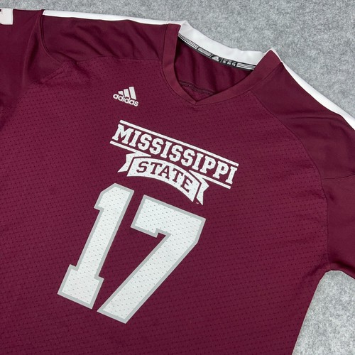 Mississippi State Bulldogs Jersey Men XL Maroon #17 Adidas NCAA College ...