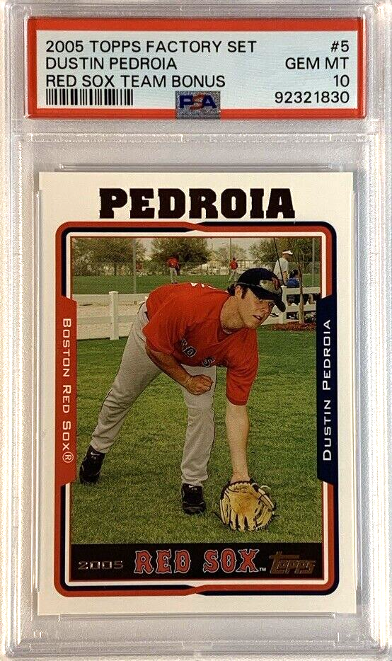 2005 TOPPS FACTORY SP #5 DUSTIN PEDROIA ROOKIE FUTURE HOF? RED SOX PSA ...
