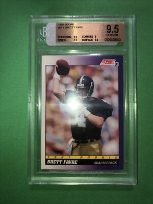 Brett Favre Rookie Card RC Packers BGS 9.5 1991 Score #611 | eBay