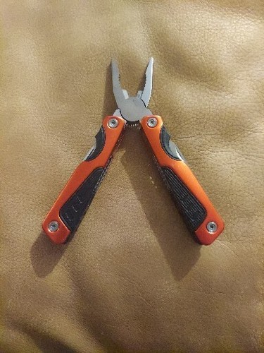 Brookstone Camping Multi Tool Pliers Knife Saw Bottle Opener File ...