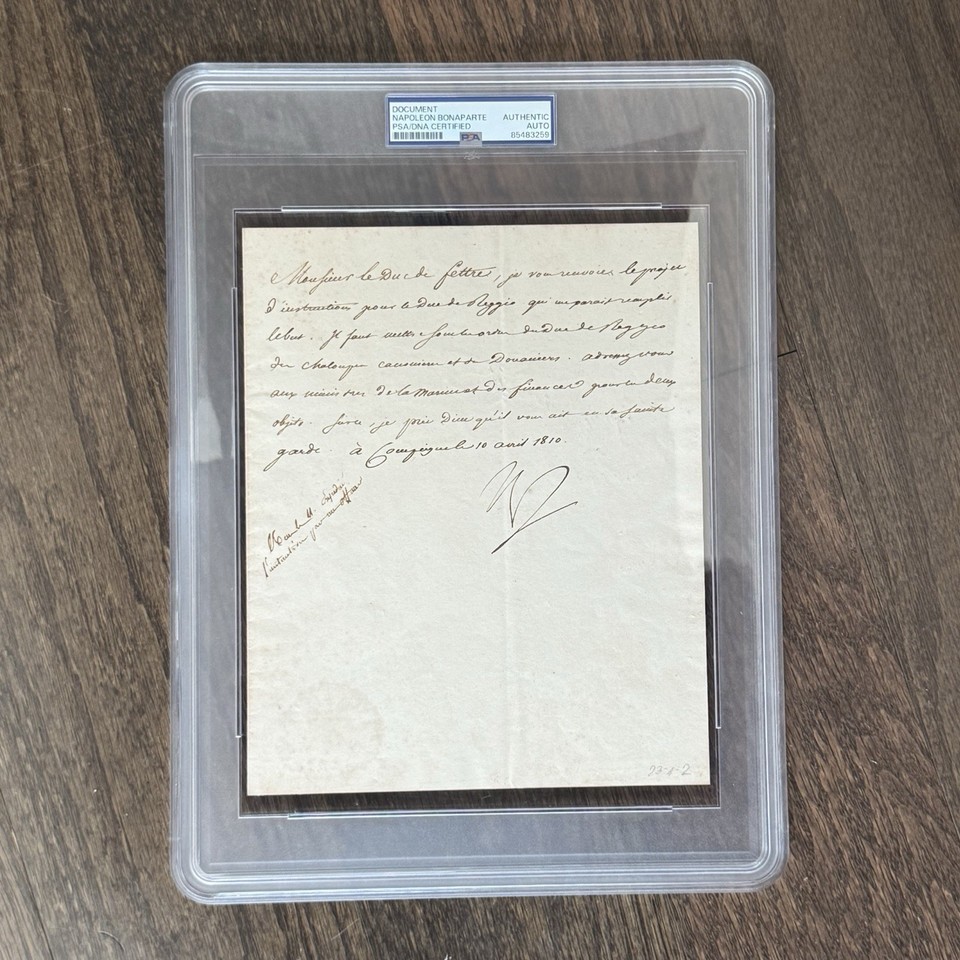 Napoleon Bonaparte * PSA * Signed 1810 Letter to War Minister Autograph ...