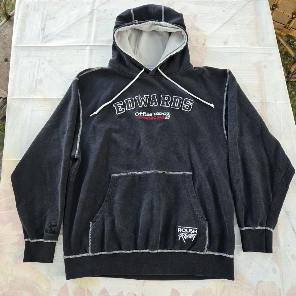 Vtg Carl Edwards #99 Office Depot Racing Black Hoodie Jacket Men's ...