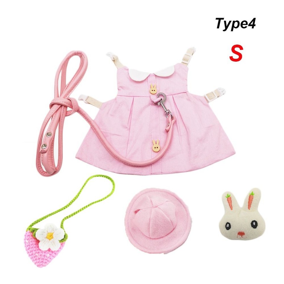 Harness Small Animal Clothing Pet Vest Clothes Hat Set Rabbit Dress ...