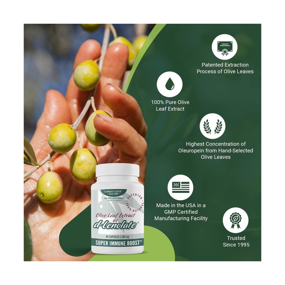 EAST PARK Olive Leaf Extract (OLE) Super Strength d-Lenolate 500mg | 18 ...