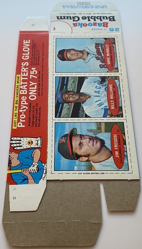 1971 Bazooka Baseball COMPLETE Full Box 3 Panel Billy Williams Fregosi ...