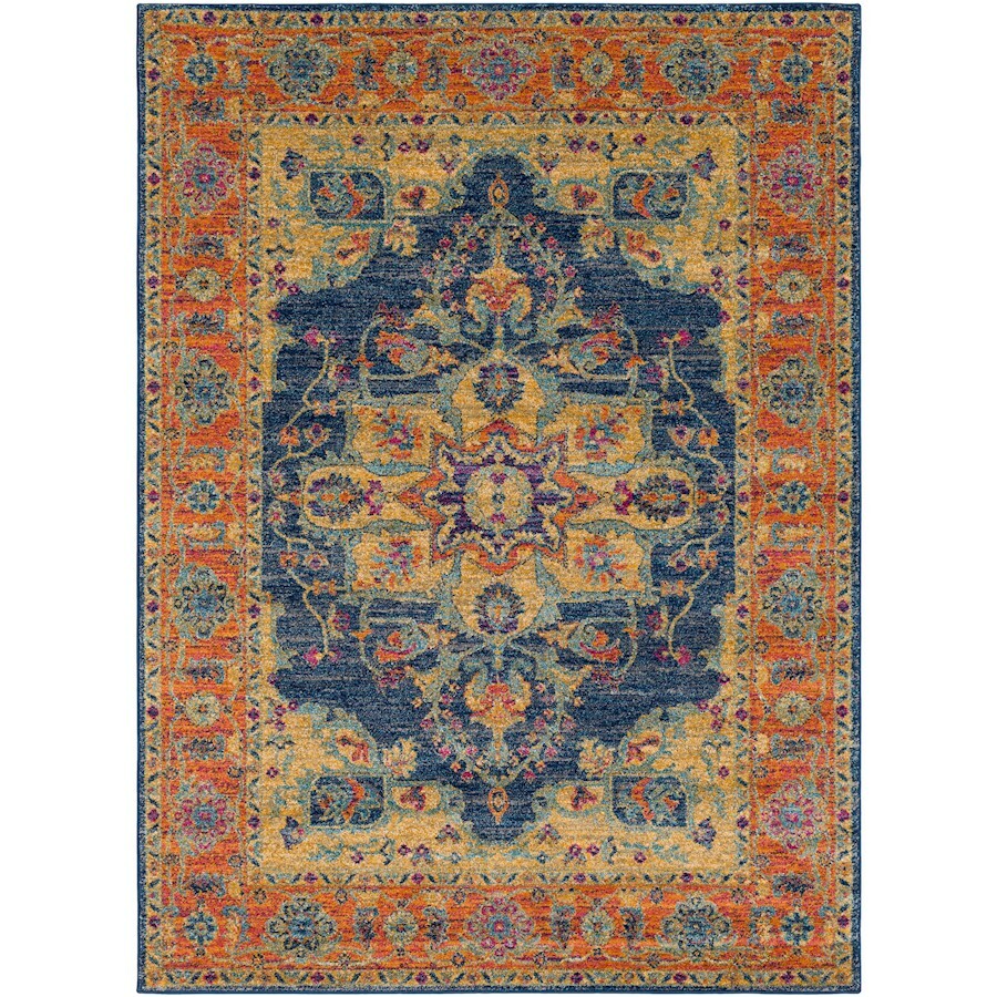 Surya HAP-1004 Harput Area Rug, Navy/Burnt Orange | eBay