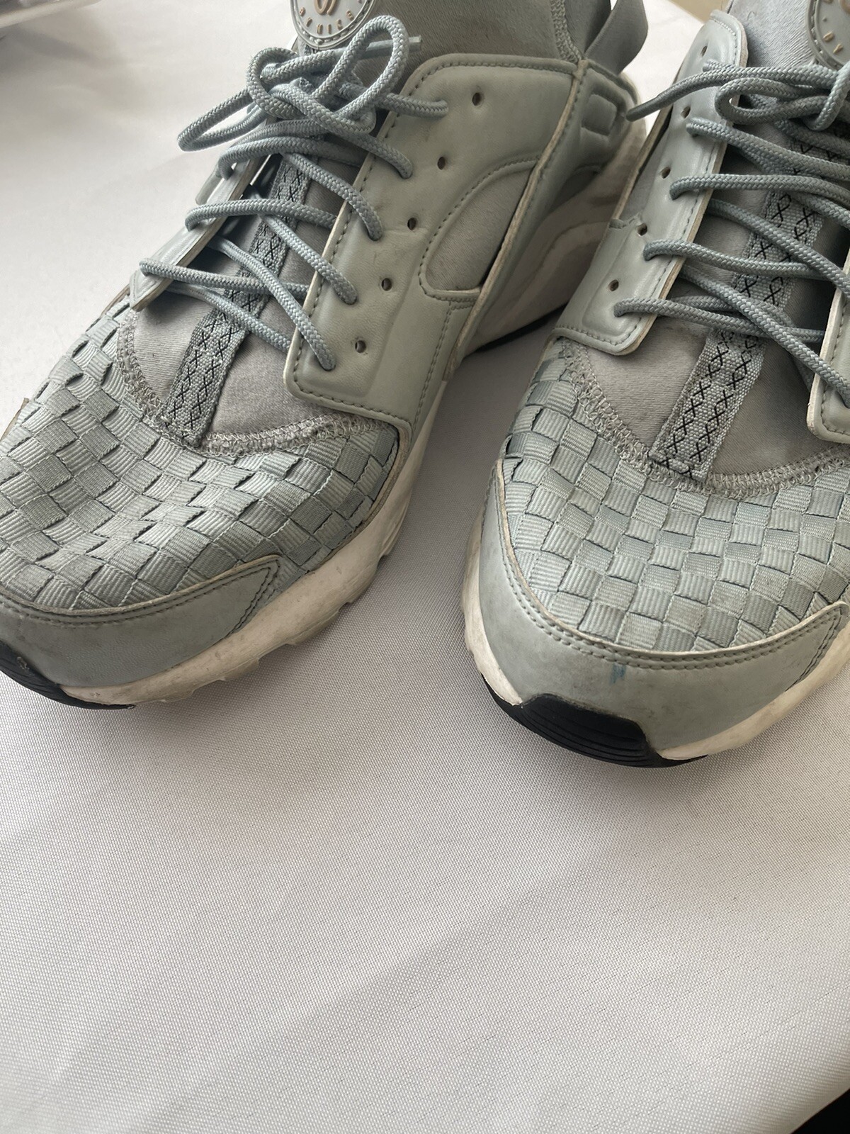 Nike Men's Air Huarache Running Shoes Grey/white Size… - Gem