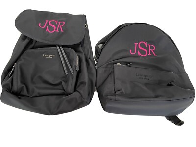 Kate Spade New York Lot Nylon Backpack in Black Monogram “JSR” | eBay