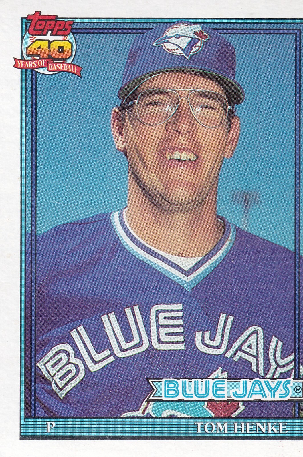 1991 Topps #110 Tom Henke MLB Toronto Blue Jays + (Yes 3 Free Mystery ...