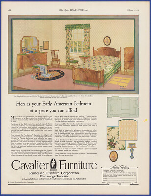 Vintage 1925 CAVALIER Furniture Bedroom Art Décor Ephemera 20's Print ...