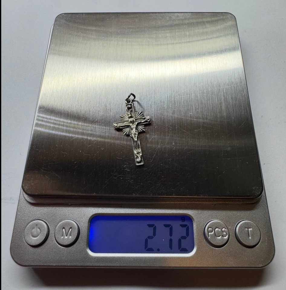 Vintage Orthodox Silver Cross Pendant 925 Hallmark Engraved Crucifix ...