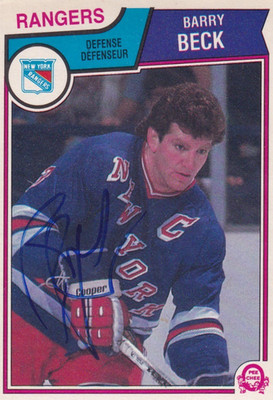 BARRY BECK Authentic Signed Autograph 1983 OPC New York Rangers NHL ...
