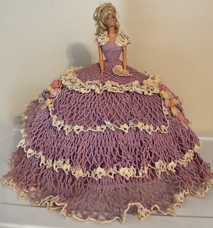 Vtg CROCHET FULL SKIRT BED DOLL Patterned From an Original Annie ...