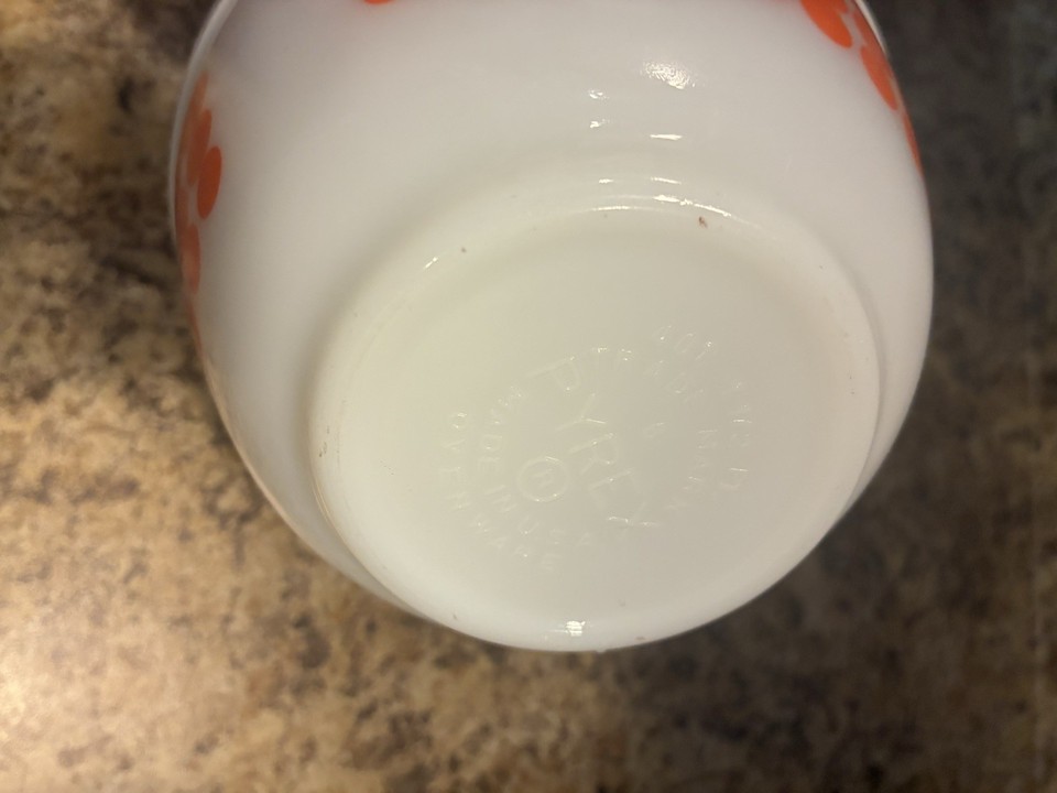 Pyrex 401 Polka Dot Orange Glass Vintage Nesting Mixing Bowl | eBay